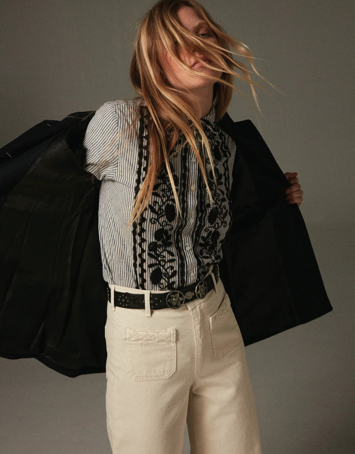 MAISON HOTEL Amanda Blouse - Laberynth Azzurro – Janine Edwards
